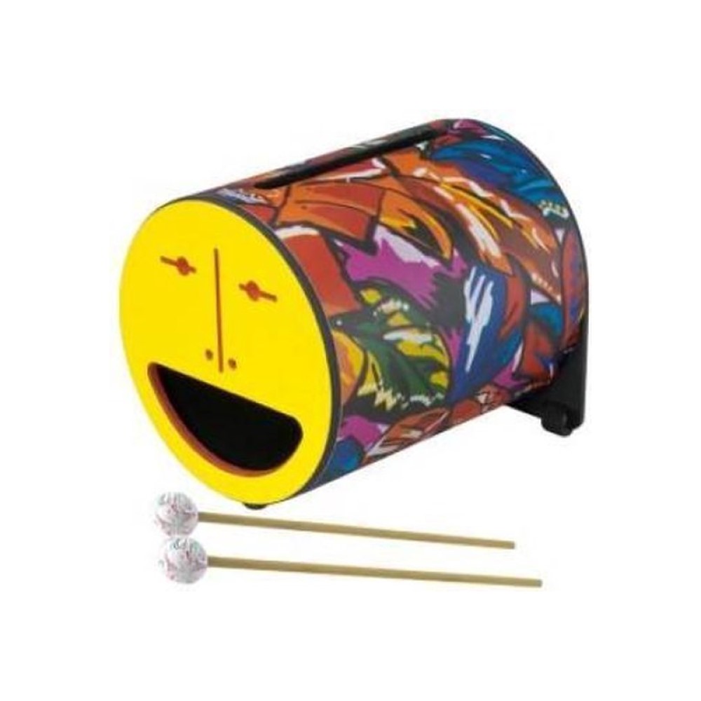 Remo Rhythm Log met stokjes Tropical Leaf Geel - YET Music & Sound